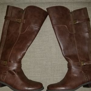G by Guess | Shoes | Guess Chocolate Brown Riding Boots Wide Calf ...